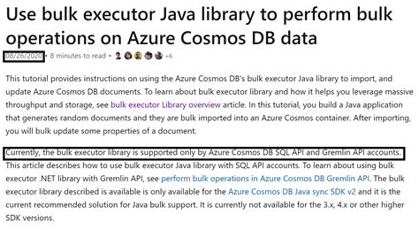 How To Use Bulk Operations Efficiently In Cosmosdb With Java Mongoapi Stack Overflow