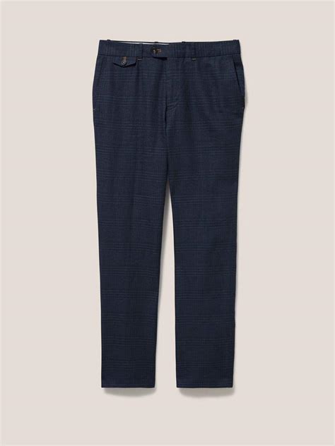 Harrison Check Trouser In Deep Blue White Stuff Us