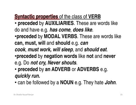 Syntactic Categories By Dr Shadia Yousef Banjar Ppt Compatibility Mode PDF