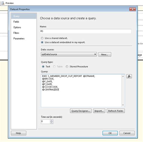 Reporting Services Ssrs Dataset Not Asking For Parameter Values
