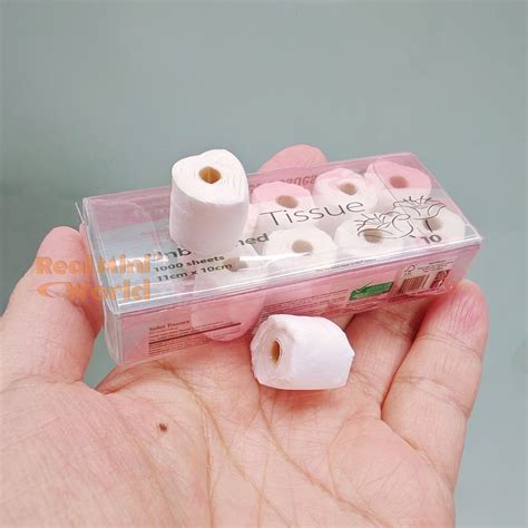 Miniature Tissue Roll Set Handmade Dollhouse Miniature Shop Real Mini World