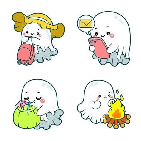 Premium Vector A Series Of Images With A Ghost And A Fire In The Middle