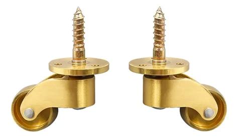 2 Peças De Roda De Rodízio Universal De Latão Com Rotação De