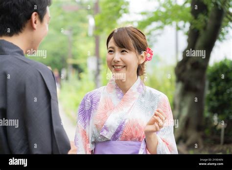Couple In Yukata Stock Photo Alamy