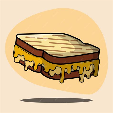 Premium Vector Cartoon Melted Cheese Sandwich Icon Food Vector