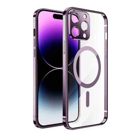Etui do iPhone Pro Max Elite Skin ultra cienkie krystalicznie czyste z metalową ramką złote