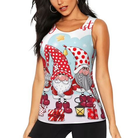 Daiia Christmas Printed Womens Workout Tops For Women Quick Dry Tank