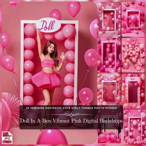 Doll In A Box Vibrant Pink Digital Backdrops 40 Feminine Aesthetic