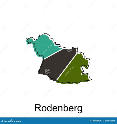 Map City Of Rodenberg Illustration Design Template On White Background