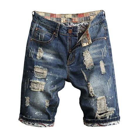 Leisure Mens Ripped Short Jeans Brand Clothing Summer 2019 Loose