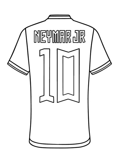Neymar Jersey Coloring Page Free Printable Pdf