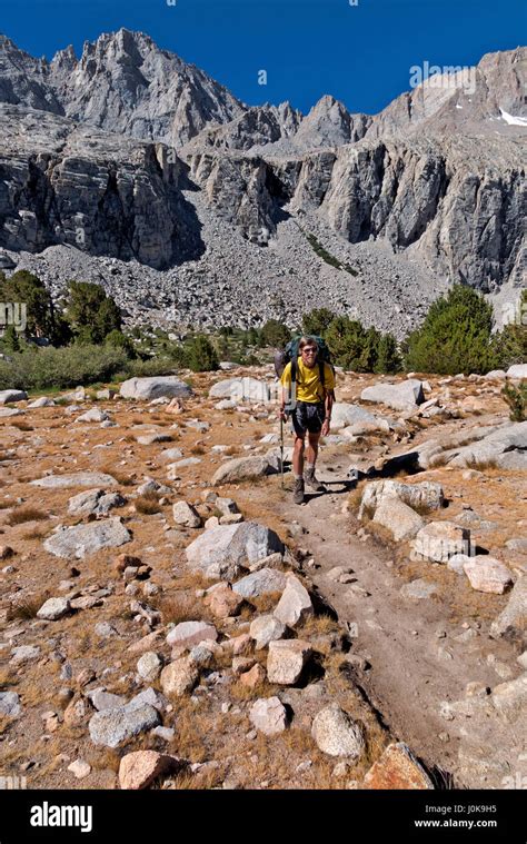 Ca03213 00california Hiker Ascending The North Side Of Forester