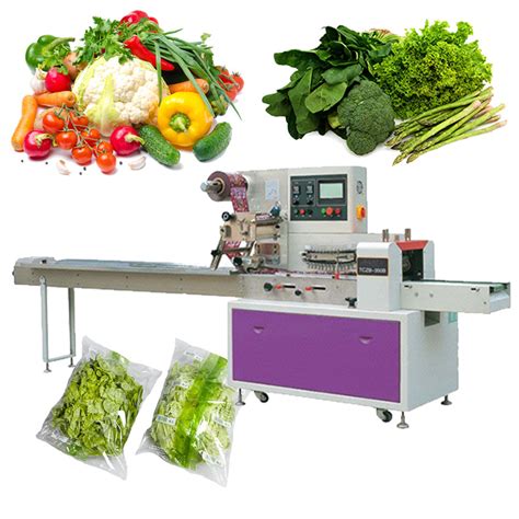 Horizontal Flow Packing Machine Assembly Line Packaging Vegetables