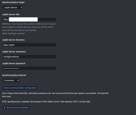 Desktop App Fails To Sync With Joplin Server · Issue 5076 · Laurent22