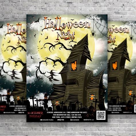 할로윈 포스터 및 플라이어 디자인 템플릿