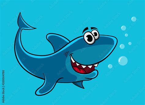 Cartoon Shark Vector Illustration 素材庫向量圖 Adobe Stock