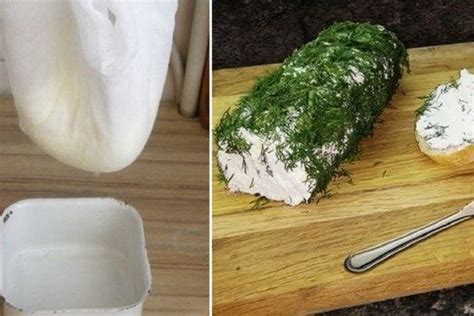 Мягкий сливочный сыр из замороженного кефира и зелени — идеальная