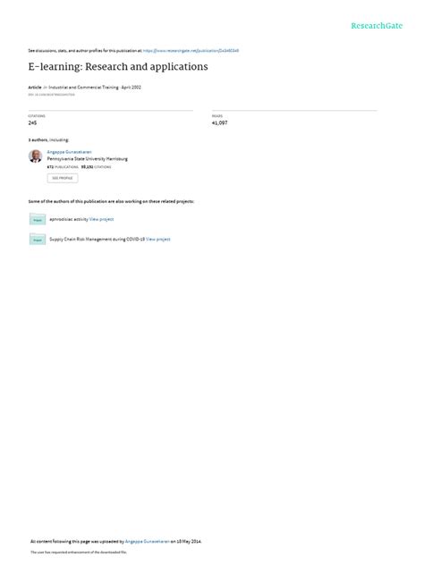 E Learning Research And Applications Pdf Educational Technology World Wide Web