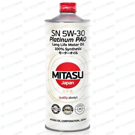 Масло моторное Mitasu Platinum PAO 5w30, синтетическое, API SN/CF, ACEA ...