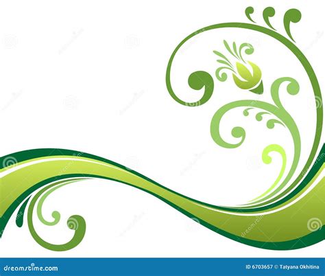 Green Floral Pattern Stock Vector Illustration Of Green 6703657