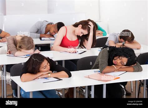 Bored College Students In Class 15000 Bored Student In Class Stock