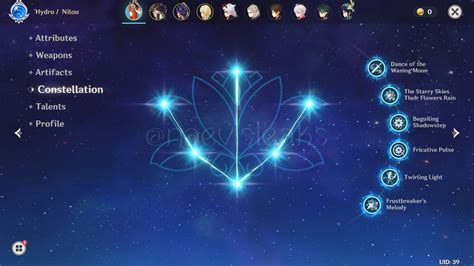 Nilou Wish In Game Menu Constellation And Screenshot Inside Some
