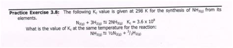 Solved The Following Kc Value Is Given At 298 K For The Chegg Com