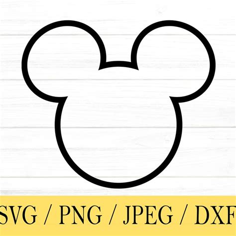 Mickey Outline Svg Etsy