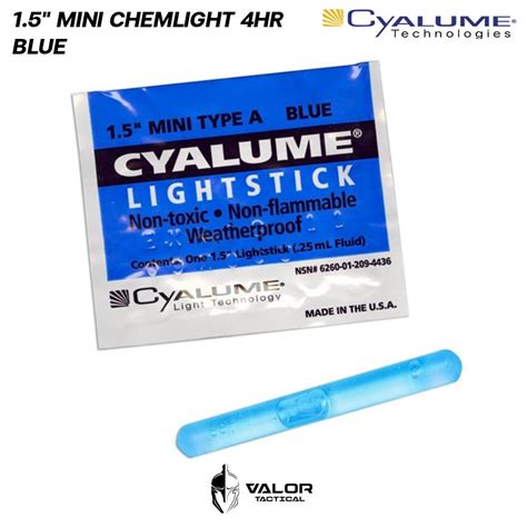 หมดอายุ ไฟอ่อน Cyalume 1 5 Mini Chemlight 4hr [blue ] แท่งเรืองแสง แท่งไฟ Light Stick สีน้ำ