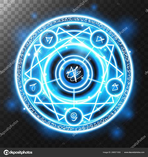 Magic Spell Ring With Glow Stars And Sparkle Effect On Transpare Stock