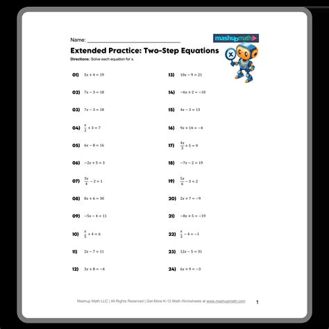 Free Printable Algebra Equations Worksheets Math Worksheets