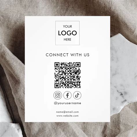 Qr Code Logo Social Media Business Flyer Zazzle