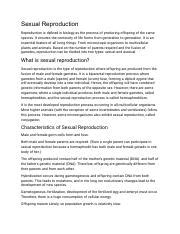Understanding Sexual Reproduction Process Characteristics And Course Hero