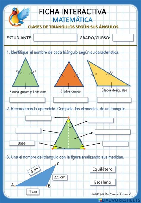 Clases de triángulos por sus lados worksheet Math Connect the dots