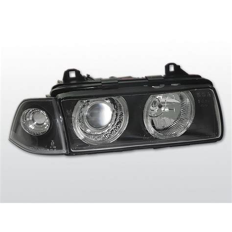 Phares Avant Angel Eyes BMW Serie 3 E36 Berline Touring 12 90 08 99 Noir