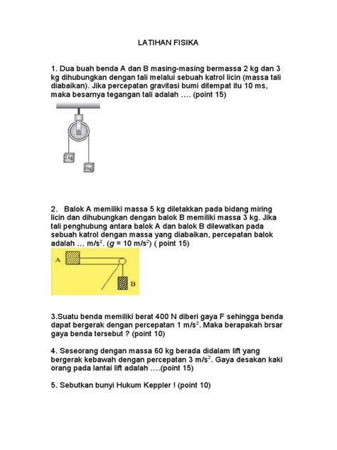 Soal Latihan Dinamika Partikel Dan Gravitasi Pdf