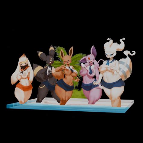 Pokémon Summer Beach Set By Burgerkiss Standee Set Nyvix Studio