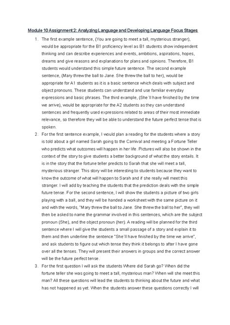 Module 10 Assignment 2 Module 10 Assignment 2 Analyzing Language And