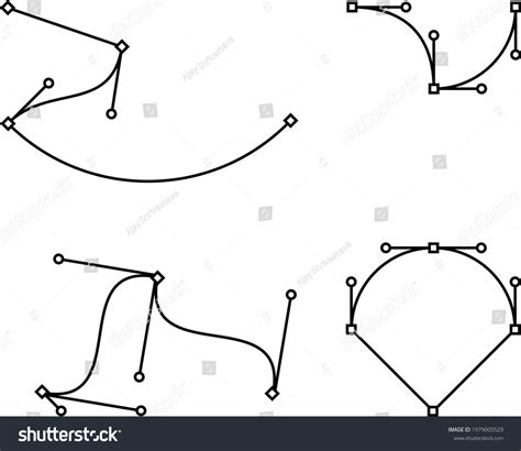 Bezier Curve Editing Vector Illustration Stock Vector Royalty Free