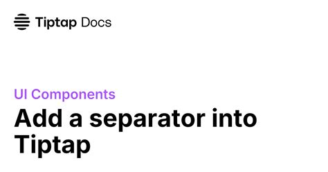 Separator Tiptap Ui Components
