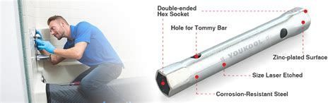 Youkool 10 Piece Plumbers Spanner Wrench Set Dual Ended Socket Wrench