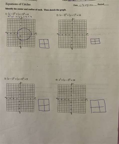 Solved Identify The Center And Radius Of Each Then Sketch Chegg