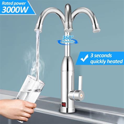 Robinet Chauffant Instantané 220V Robinet de Cuisine en Acier