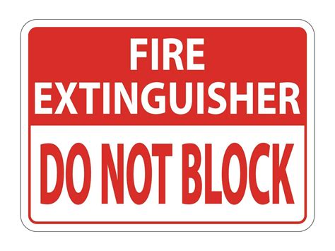Fire Extinguisher Do Not Block Sign On White Background 2261309 Vector