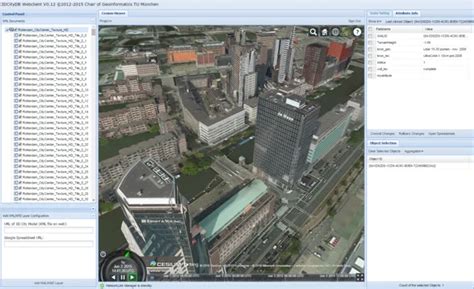 3DCityDB Webclient präsentiert von Cesium virtueller Globus Lehrstuhl