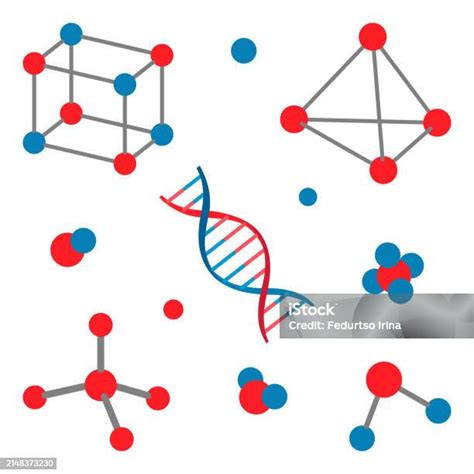 벡터 일러스트 레이 션입니다 Dna 분자를 주제로 한 아이콘 세트입니다 화학 약 0명에 대한 스톡 벡터 아트 및 기타 이미지