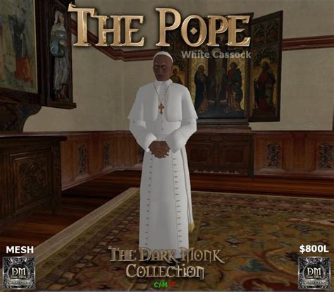 Second Life Marketplace Dm The Pope White Cassock