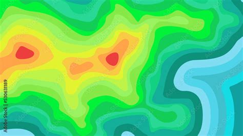 Vector Graphic Of Color Topographic Contour Map With Combination Spectrum Colors Topographic