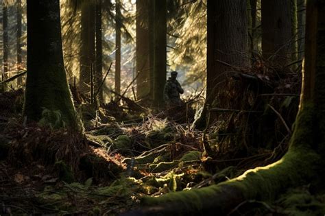 Premium Photo Wilderness Encounter Bear Hunter