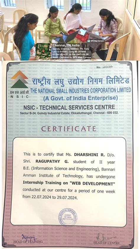 Dharshini R On Linkedin Internship Nsic Learning Professionaldevelopment